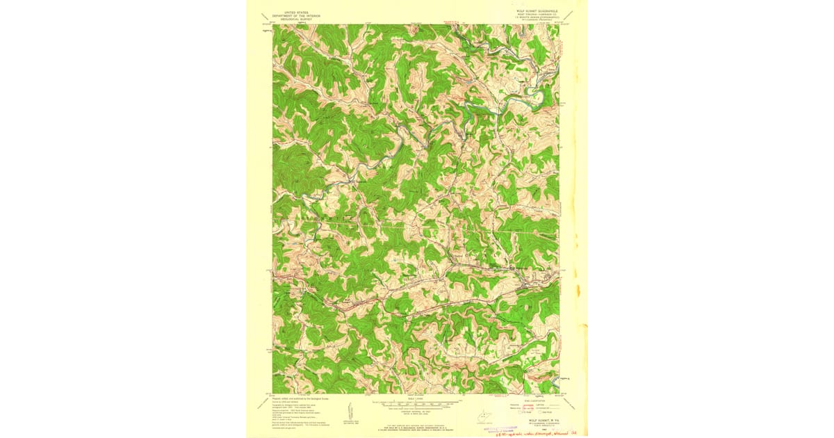 1960 Map of Wolf Summit, WV — High-Res | Pastmaps
