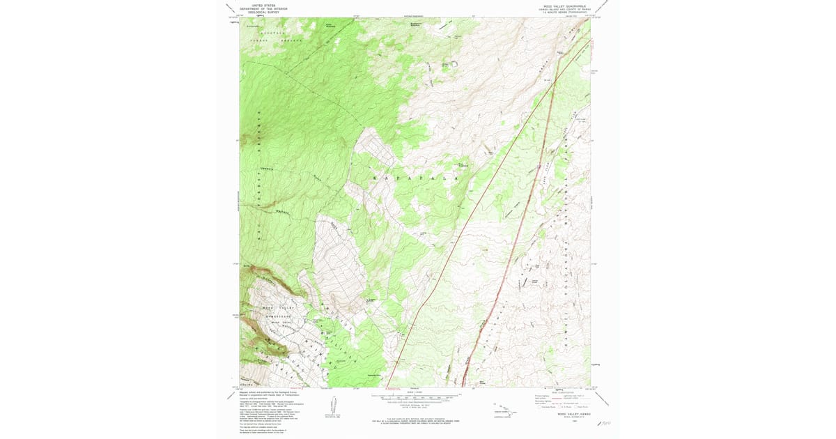 1981 Map of Wood Valley, Hawaii County, HI — High-Res | Pastmaps