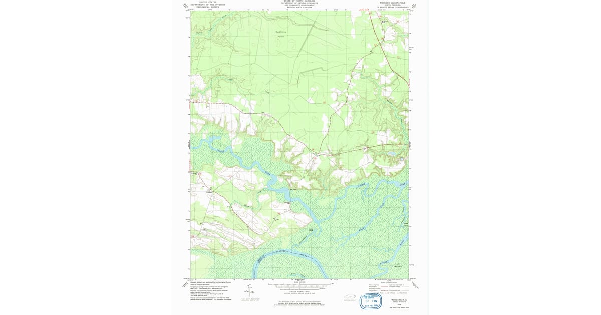 1979 Map of Woodard, Bertie County, NC — High-Res | Pastmaps