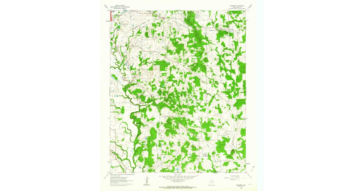 1960 Map of Woodbine, Cooke County, TX — High-Res | Pastmaps