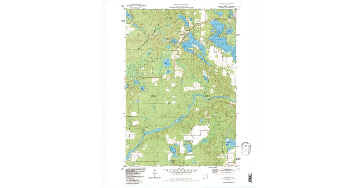 1982 Map of Woodboro, Oneida County, WI — High-Res | Pastmaps