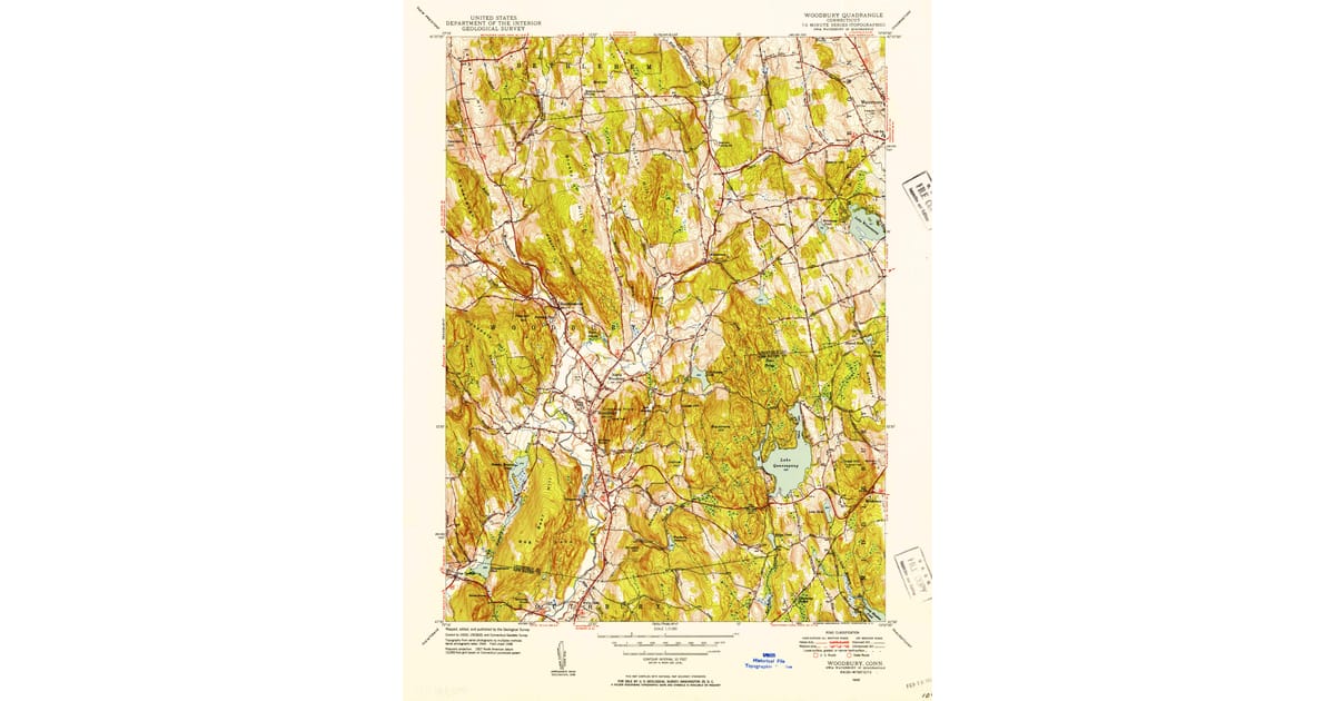 1948 Map of Woodbury, Litchfield County, CT — High-Res | Pastmaps