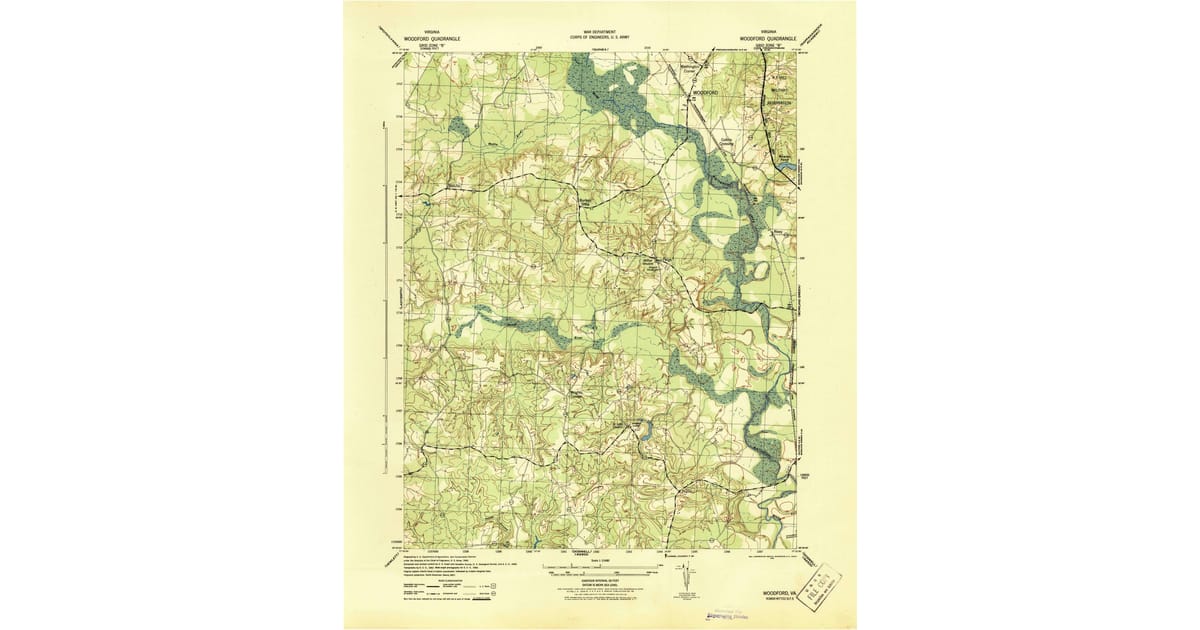 1942 Map of Woodford, Caroline County, VA — High-Res | Pastmaps