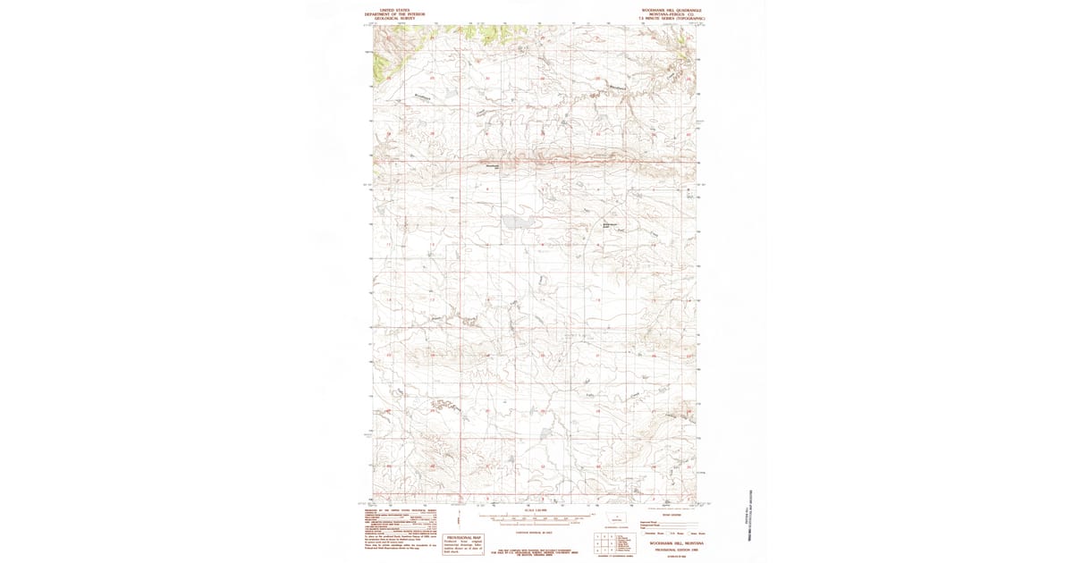 1985 Map of Woodhawk Hill, Fergus County, MT — High-Res | Pastmaps