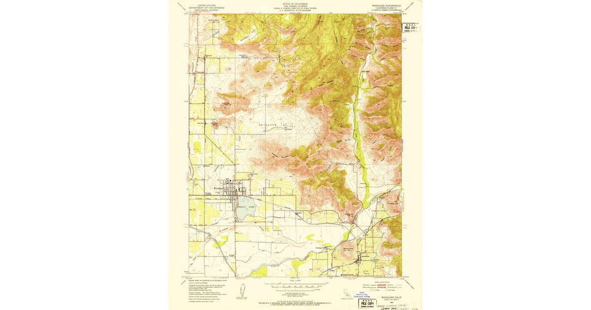 1952 Map of Woodlake, CA — High-Res | Pastmaps