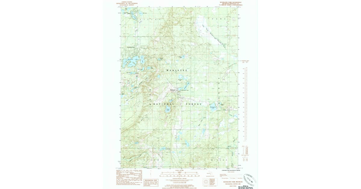 1985 Map of Woodland Park, Newaygo County, MI — High-Res | Pastmaps