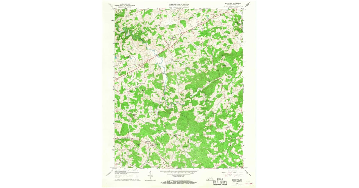 1965 Map of Woodlawn, Carroll County, VA — High-Res | Pastmaps