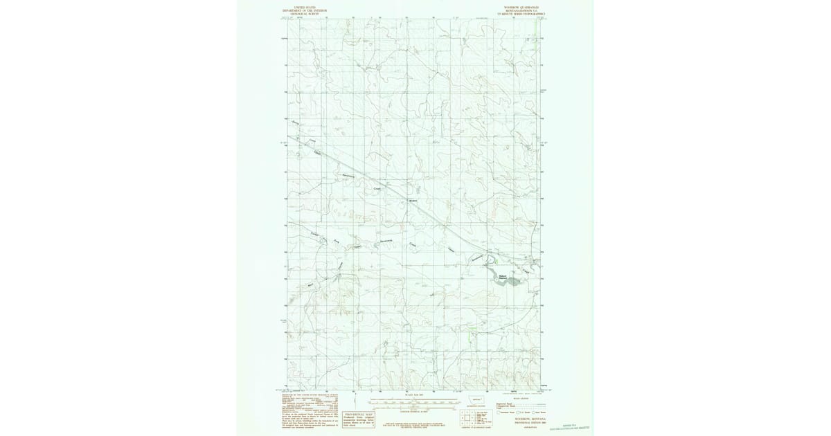 1983 Map of Woodrow, Dawson County, MT — High-Res | Pastmaps