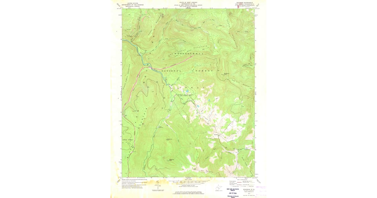 1977 Map of Woodrow, Pocahontas County, WV — High-Res | Pastmaps