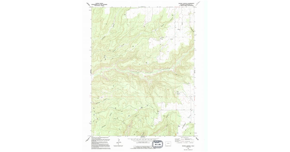 1994 Map of Woods Canyon, Montezuma County, CO — High-Res | Pastmaps
