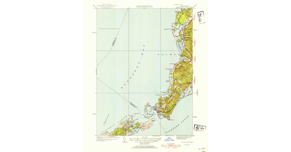 1953 Map of Woods Hole, MA — High-Res | Pastmaps