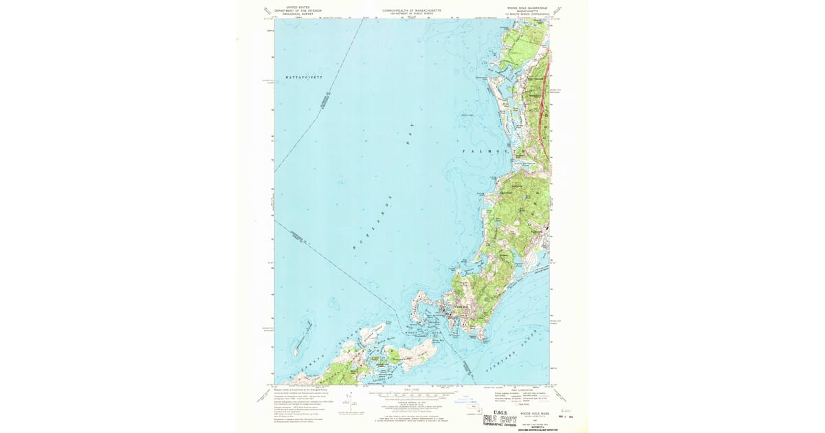 1967 Map of Woods Hole, MA — High-Res | Pastmaps
