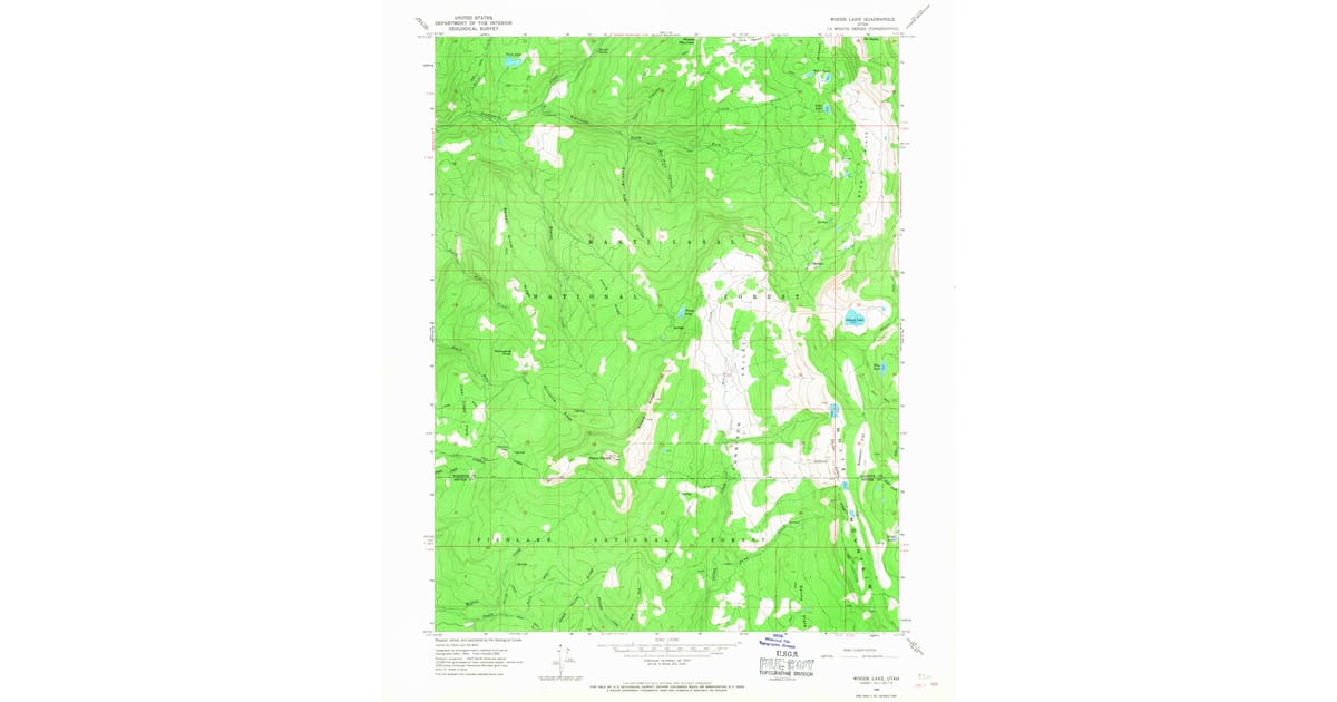 1965 Map of Woods Lake, Sanpete County, UT — High-Res | Pastmaps