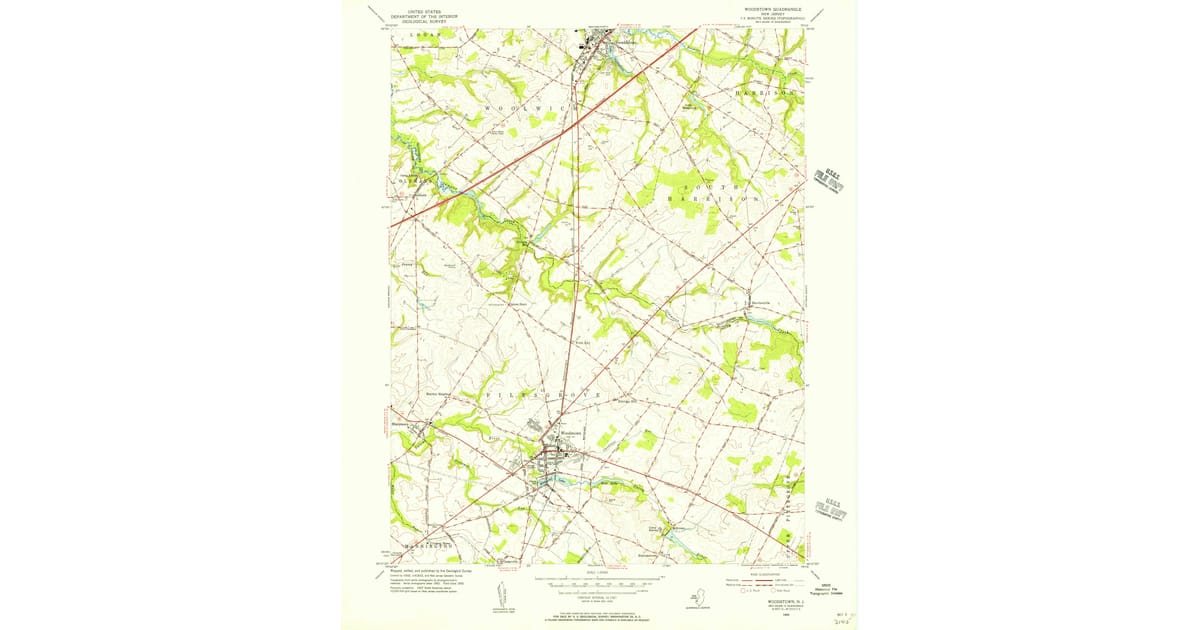 1955 Map of Woodstown, NJ — High-Res | Pastmaps