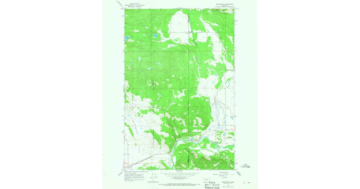 1965 Map of Woodworth, Powell County, MT — High-Res | Pastmaps