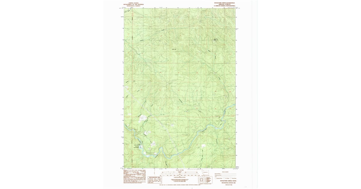1985 Map of Woolford Creek, Cowlitz County, WA — High-Res | Pastmaps
