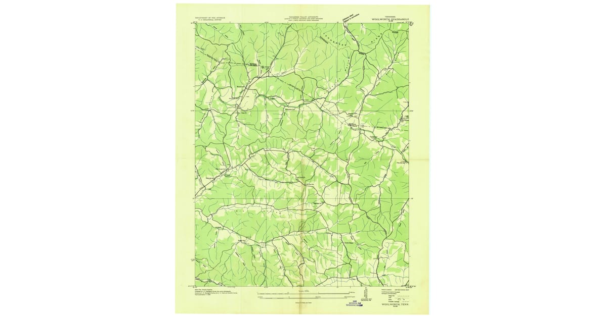 1936 Map of Woolworth, Humphreys County, TN — High-Res | Pastmaps