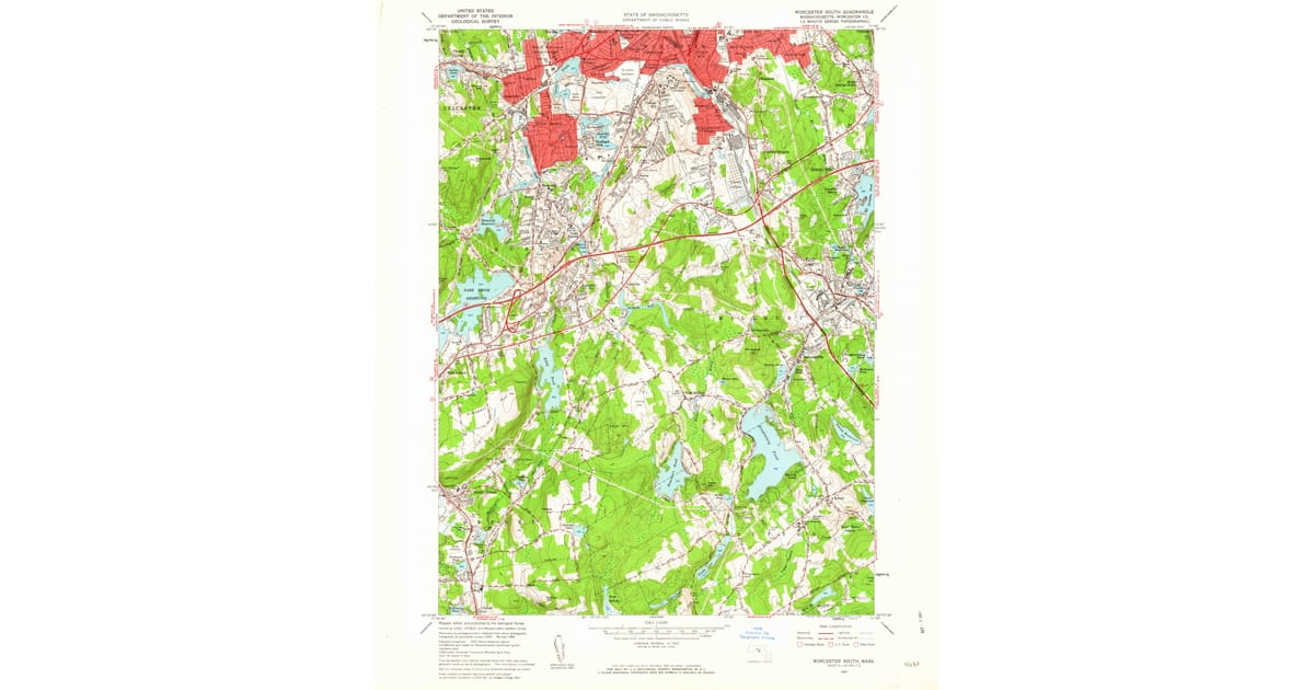 1960s Maps of Worcester County, MA | Pastmaps
