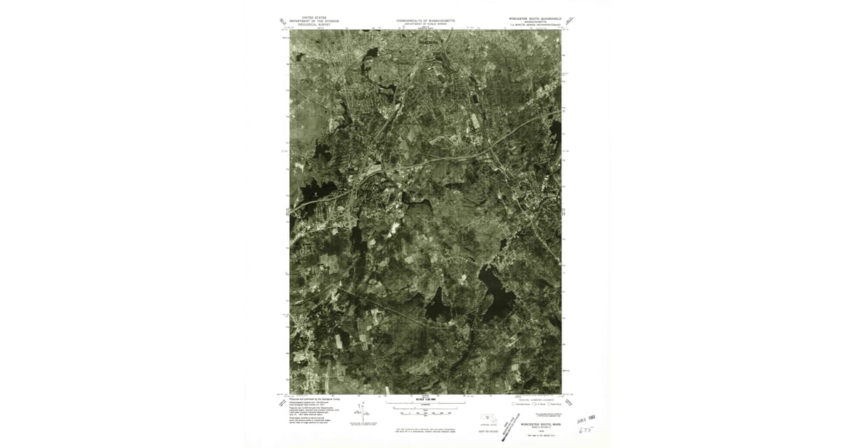 1975 Map of Worcester South, Worcester County, MA — High-Res | Pastmaps