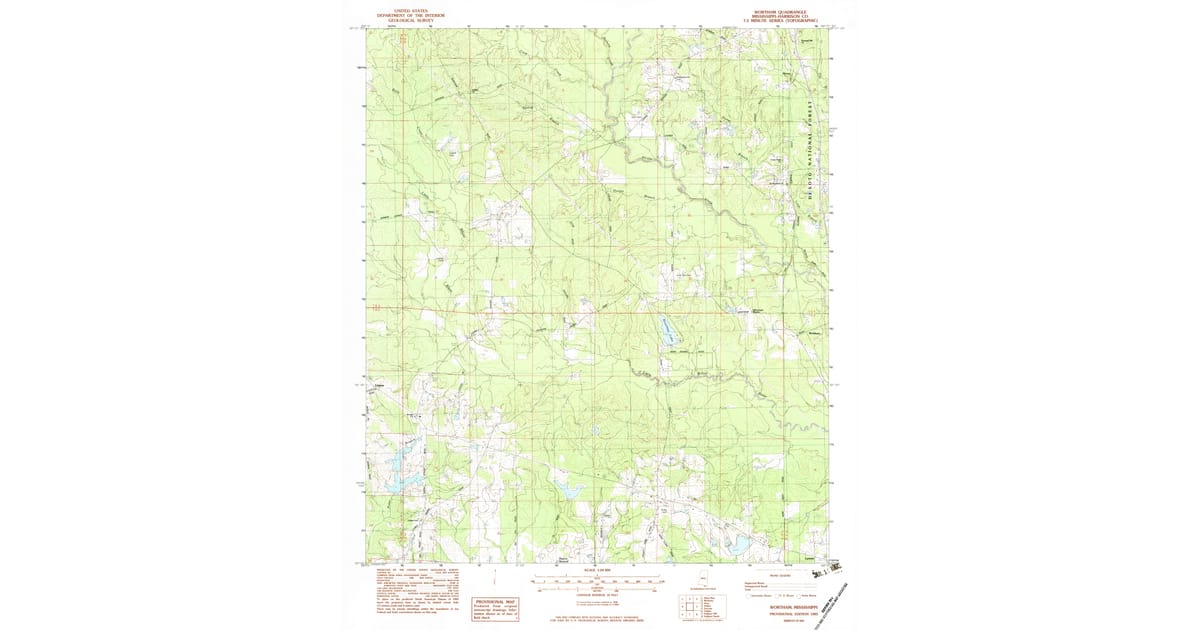 1983 Map of Wortham, Harrison County, MS — High-Res | Pastmaps