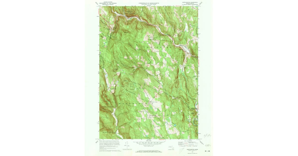1972 Map of Worthington, Hampshire County, MA — High-Res | Pastmaps