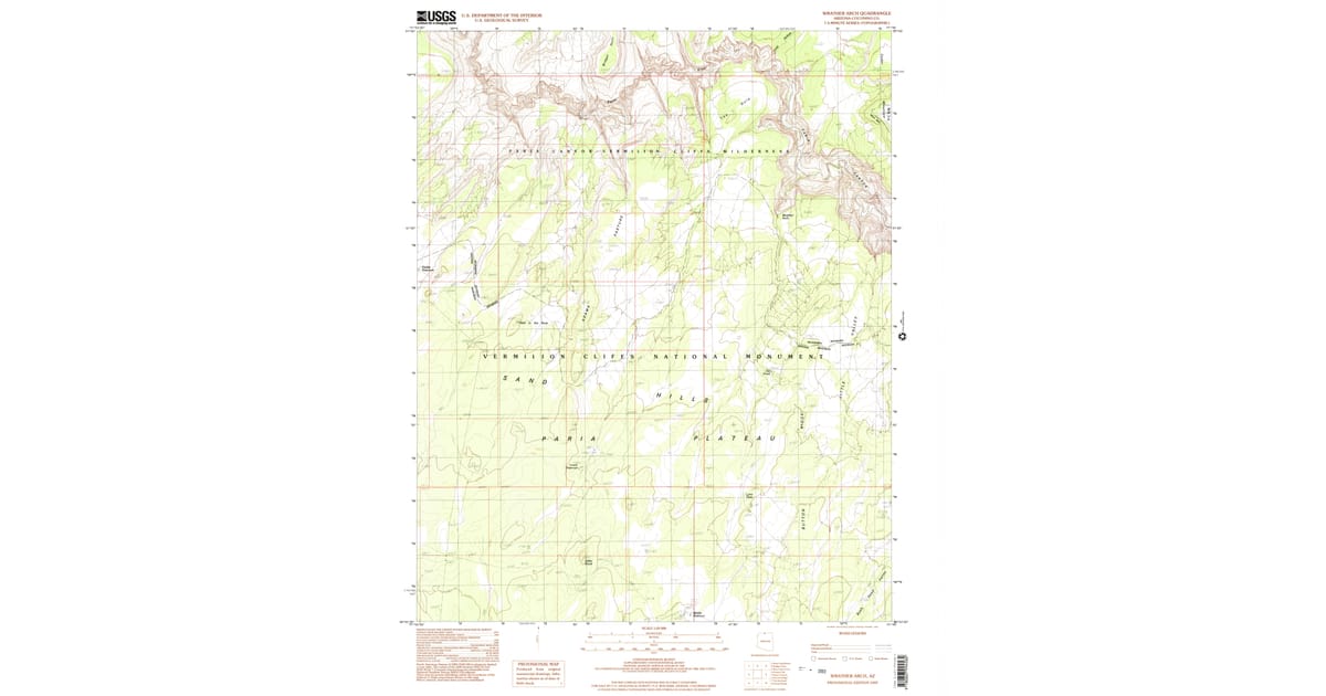 1997 Map of Wrather Arch, Coconino County, AZ — High-Res | Pastmaps