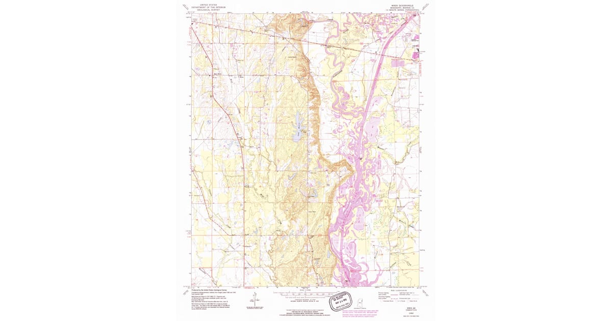 1992 Map of Wren, Monroe County, MS — High-Res | Pastmaps