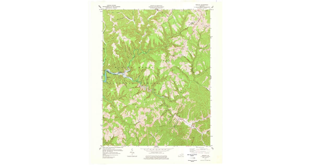 1977 Map of Wrigley, Morgan County, KY — High-Res | Pastmaps