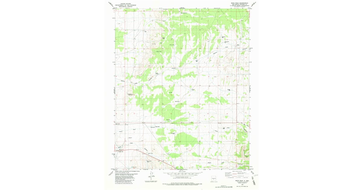 1982 Map of Wrye Peak, Socorro County, NM — High-Res | Pastmaps