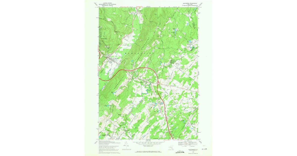 1969 Map of Wurtsboro, NY — High-Res | Pastmaps