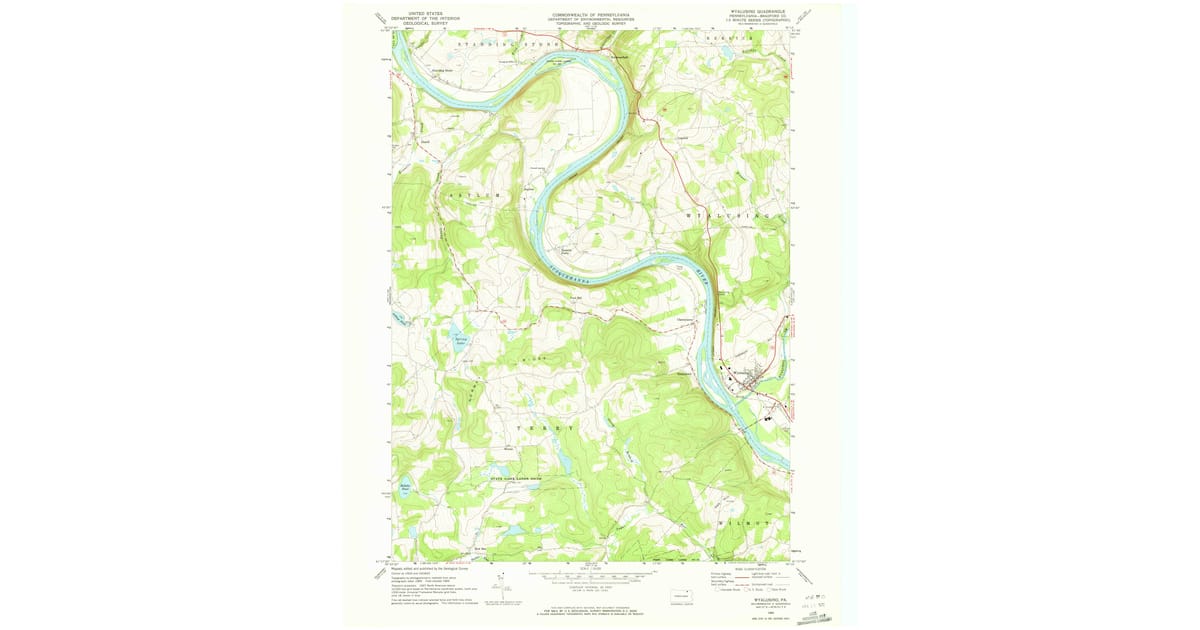 1969 Map of Wyalusing, Bradford County, PA — High-Res | Pastmaps