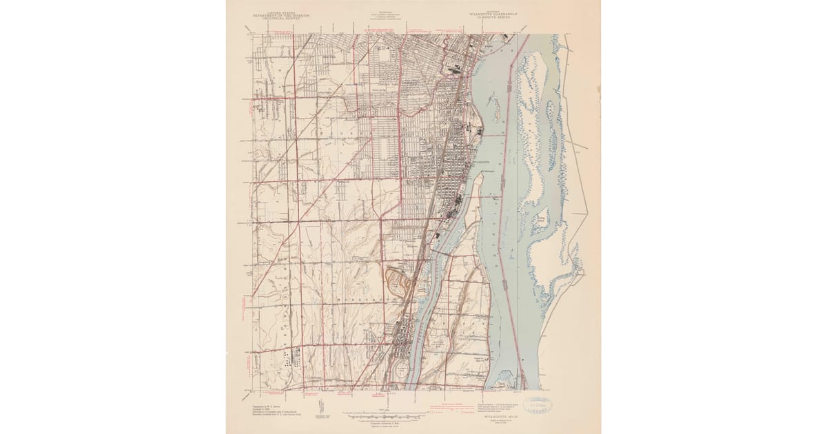 1942 Map of Wyandotte, MI — High-Res, 1942 Print #2 | Pastmaps