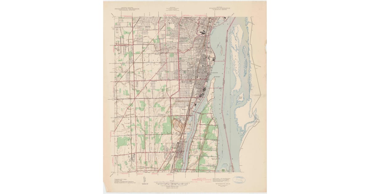1942 Map of Wyandotte, MI — High-Res | Pastmaps