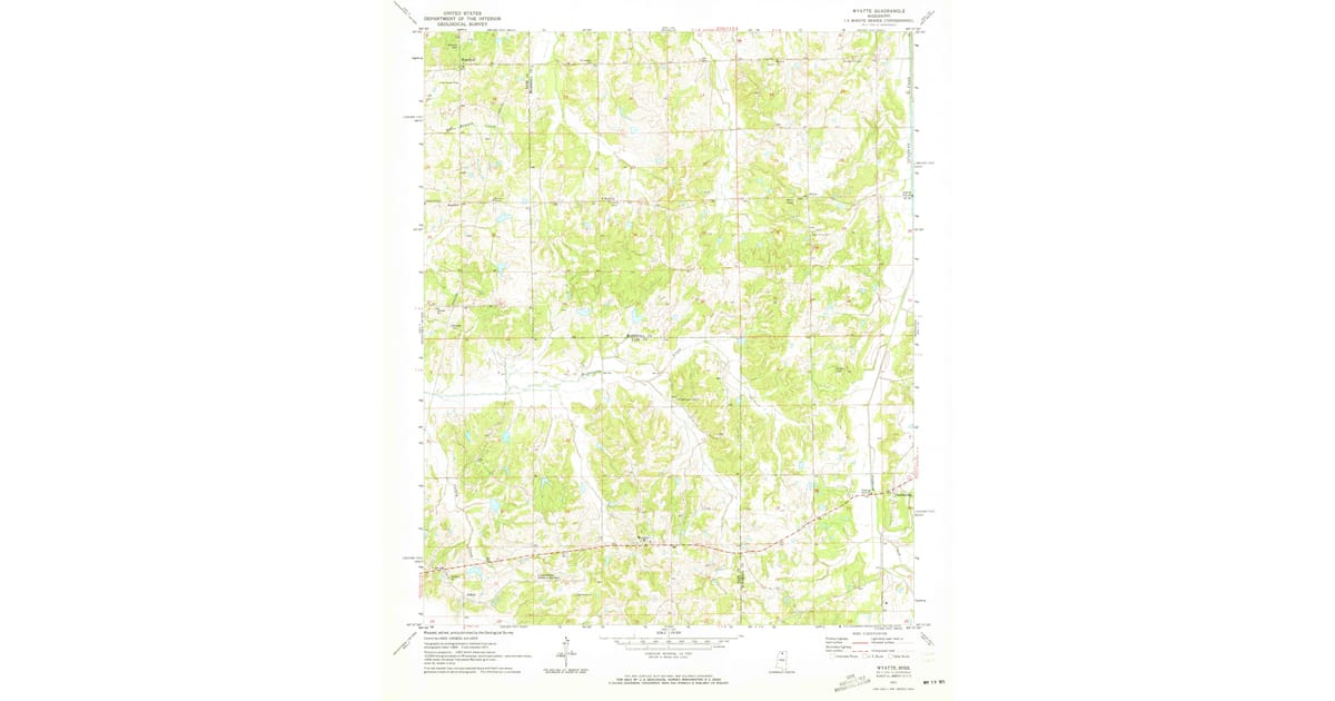 1971 Map of Wyatte, Marshall County, MS — High-Res | Pastmaps