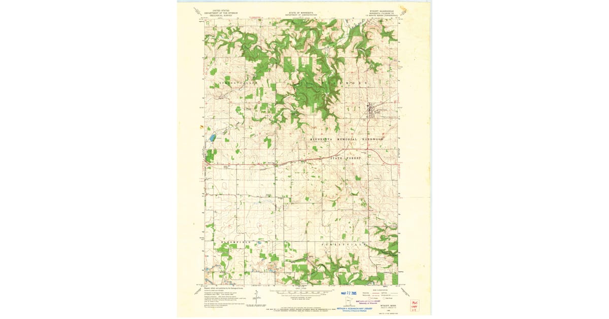 1965 Map of Wykoff, MN — High-Res | Pastmaps