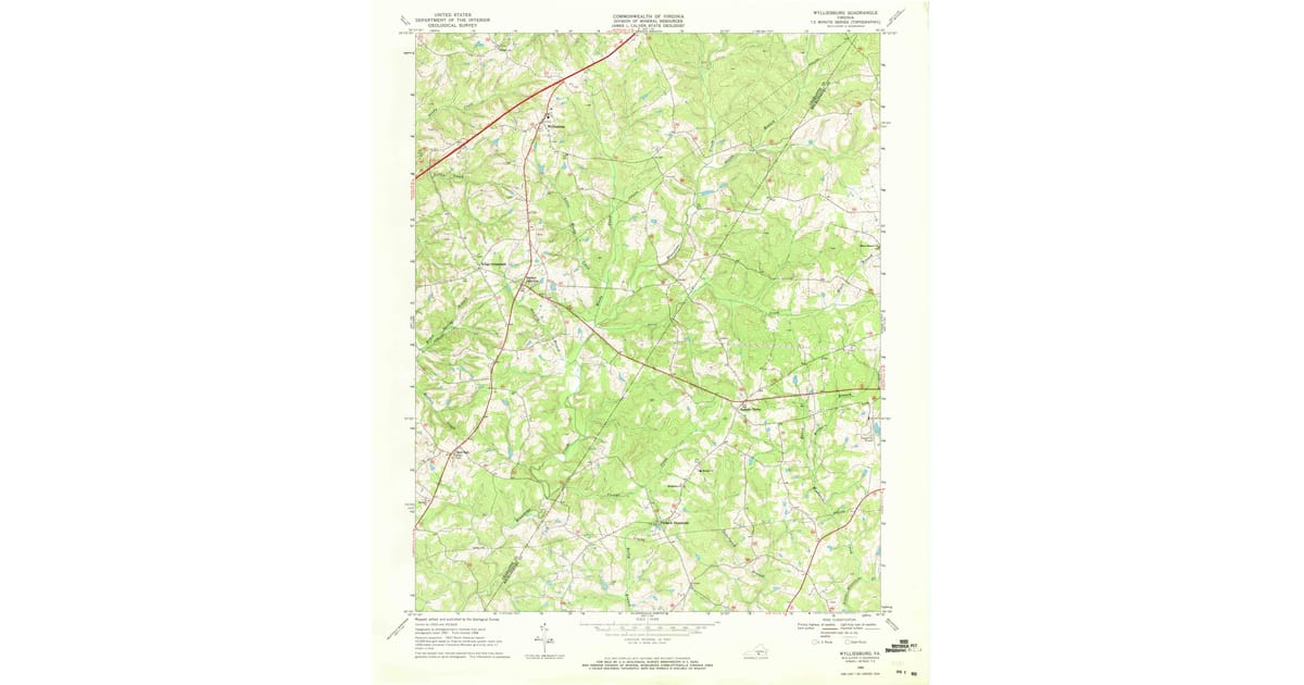 1968 Map of Wylliesburg, Charlotte County, VA — High-Res | Pastmaps