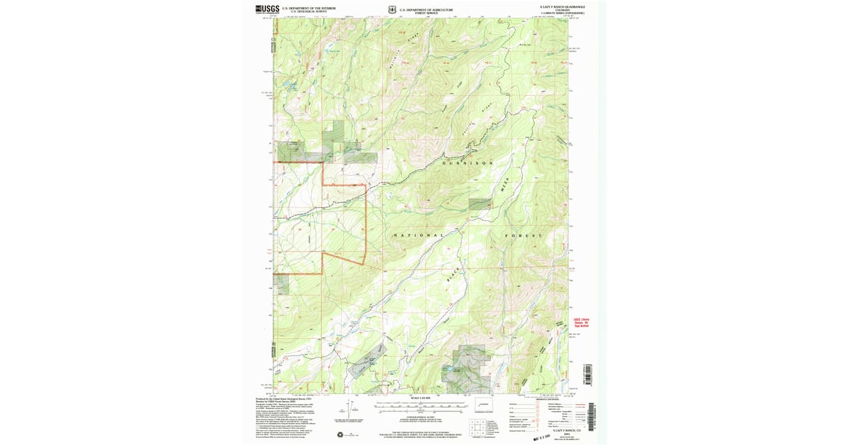 2001 Map of X Lazy F Ranch, Gunnison County, CO — High-Res | Pastmaps