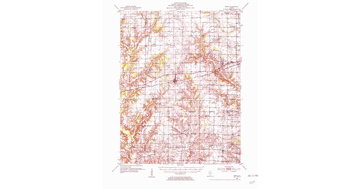 1952 Map of Xenia, IL — High-Res | Pastmaps