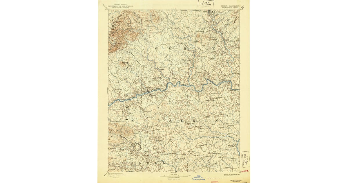 1893 Map of Yadkinville, NC — High-Res | Pastmaps