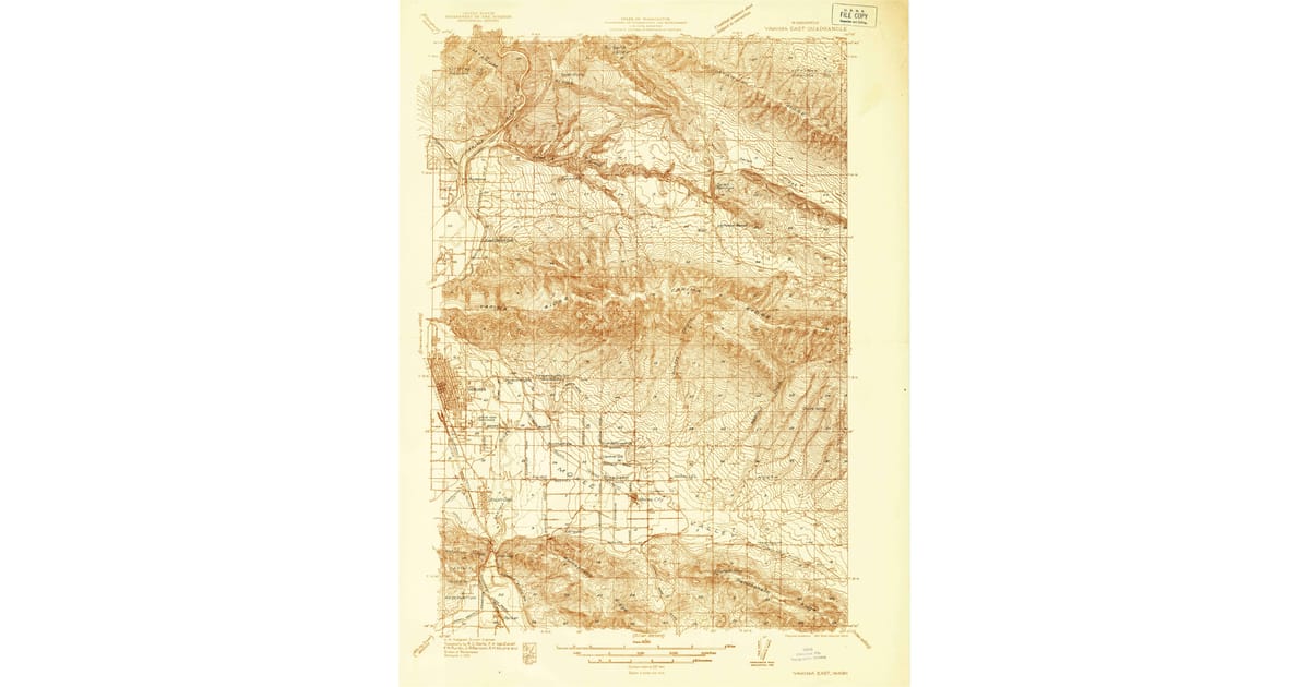 1936 Map of Yakima East, Yakima County, WA — High-Res | Pastmaps