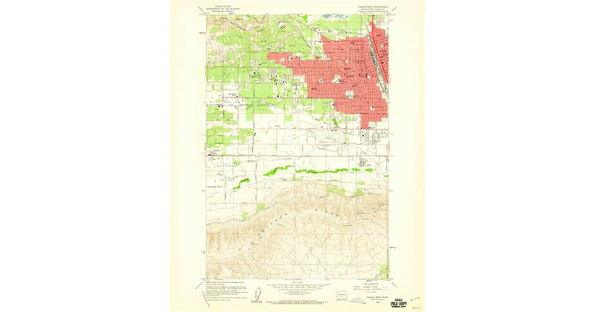 1958 Map of Yakima West, Yakima County, WA — High-Res | Pastmaps