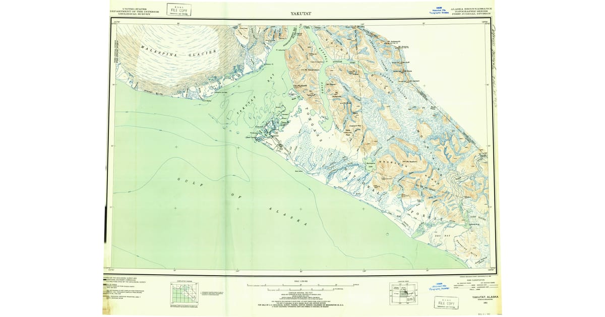 1951 Map of Yakutat, AK — High-Res | Pastmaps