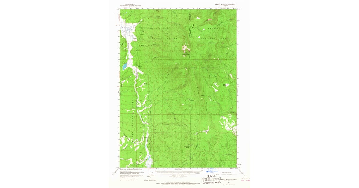 1960 Map of Yamsay Mountain, Klamath County, OR — High-Res | Pastmaps