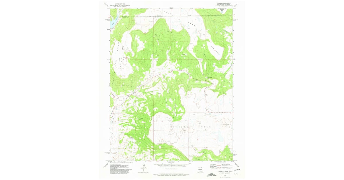 1971 Map of Yankee, Colfax County, NM — High-Res | Pastmaps