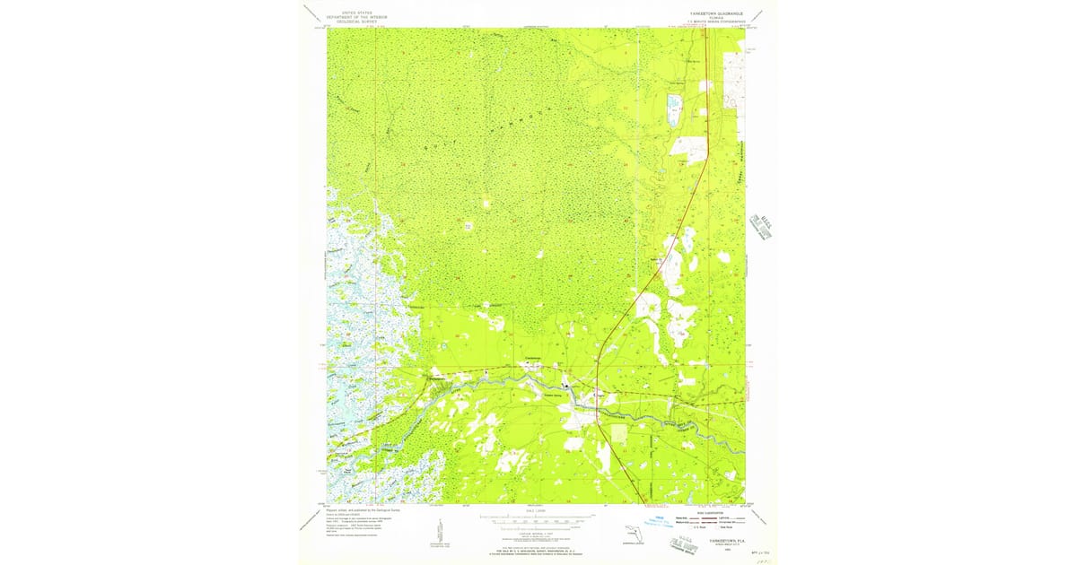 1955 Map of Yankeetown, FL — High-Res | Pastmaps