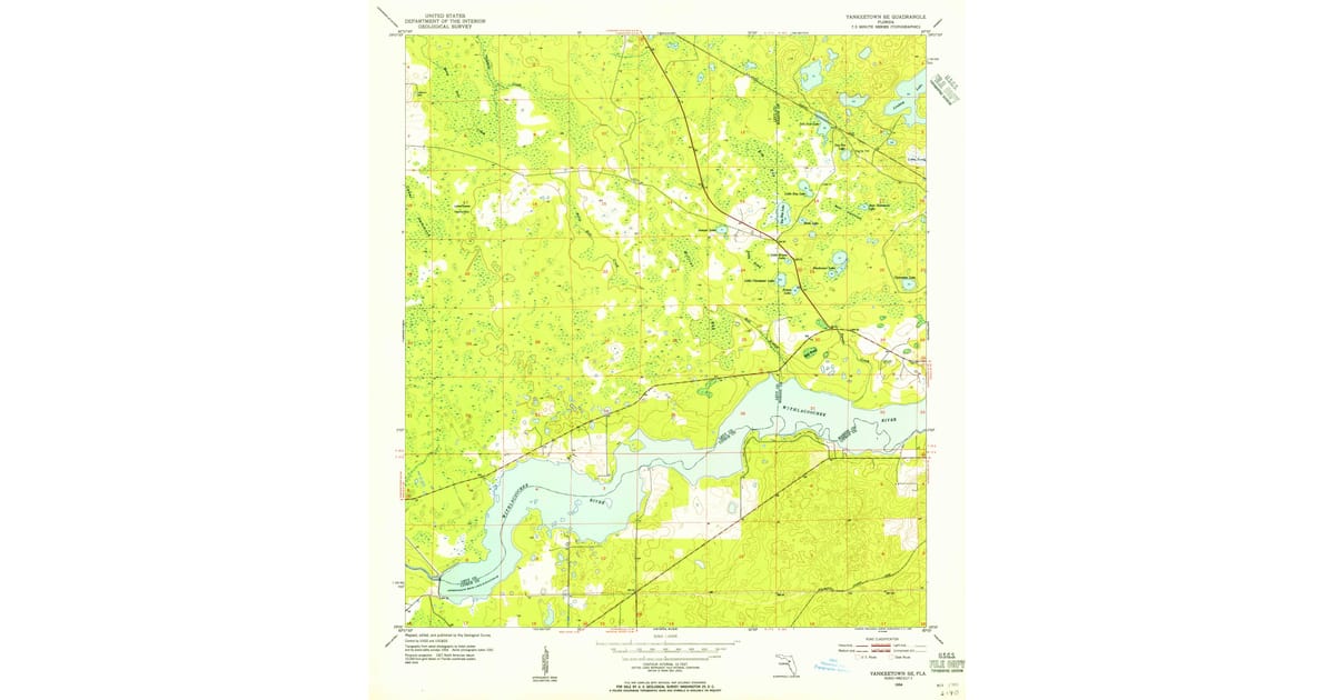 1954 Map of Yankeetown SE, Levy County, FL — High-Res | Pastmaps