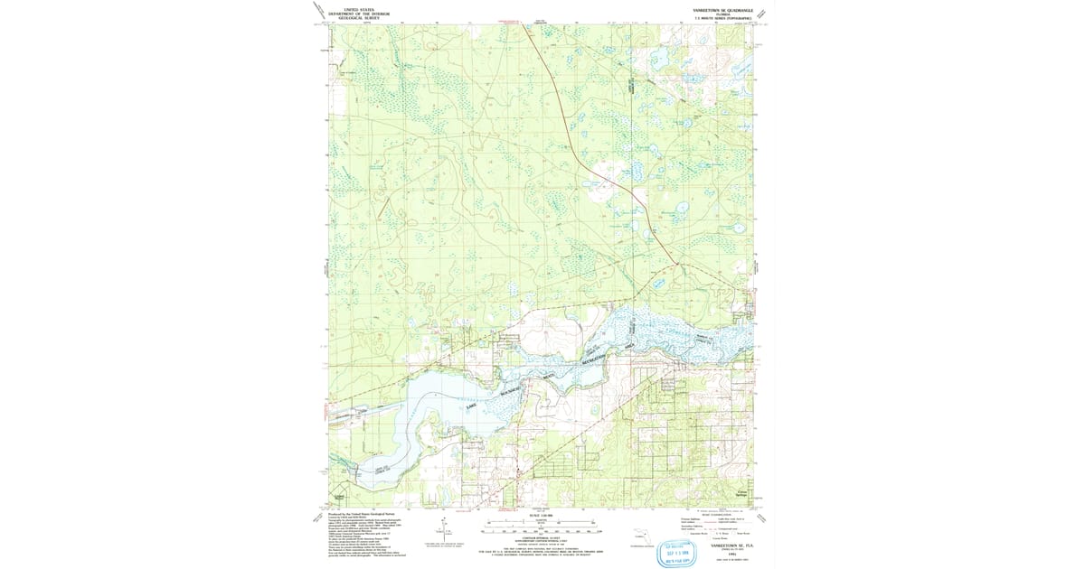 1991 Map of Yankeetown SE, Levy County, FL — High-Res | Pastmaps