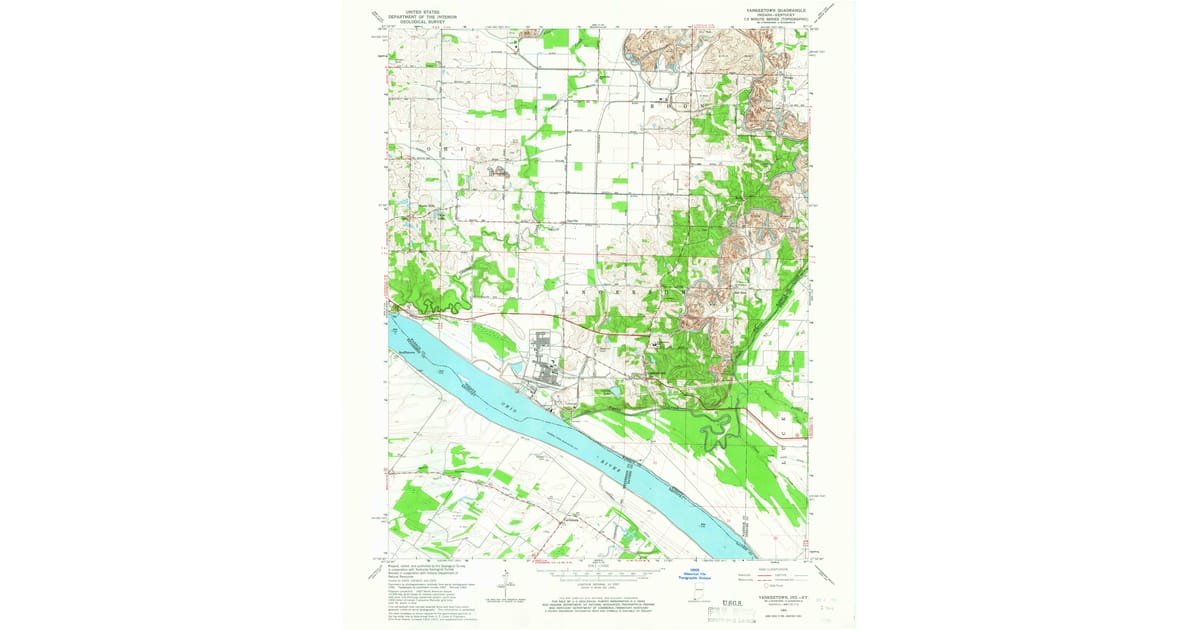 1964 Map of Yankeetown, Warrick County, IN — High-Res | Pastmaps