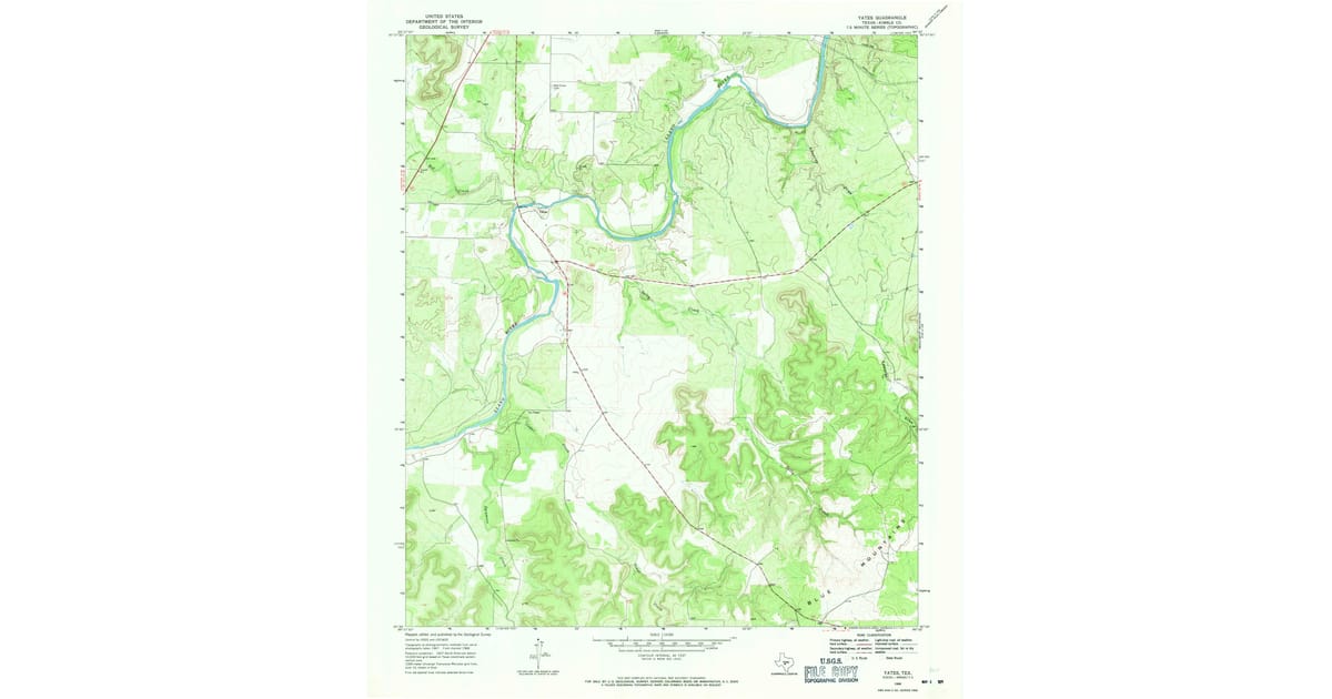 1968 Map of Yates, Kimble County, TX — High-Res | Pastmaps
