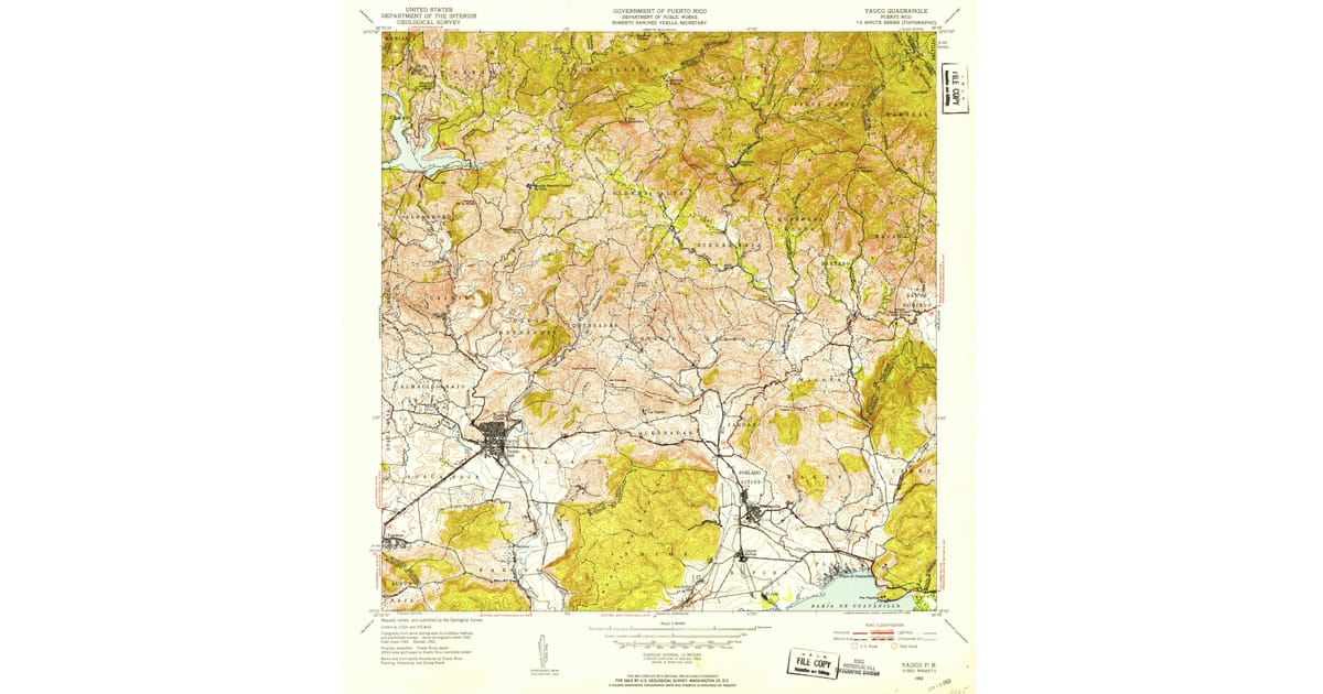 1952 Map of Yauco, PR — High-Res | Pastmaps